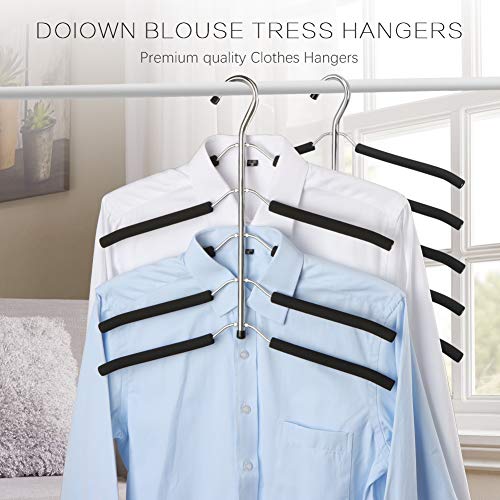 DOIOWN Blouse Tree Hangers Clothes Hangers Non Slip Space Saving Stainless Steel Shirt Hangers Sweater Hangers Coats Hangers Closet Organizer (2, Black)