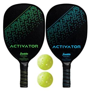 franklin sports pickleball paddle and ball set -wooden rackets + pickleballs - 2 players - activator - usa pickleball (usapa) approved (one size)