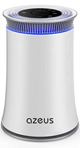 azeus air purifier for home pets hair dust in bedroom up top 843 ft² h13 true hepa filter, 25db filtration system cleaner odor eliminators, ozone free, remove 99.97% dust smoke vocs