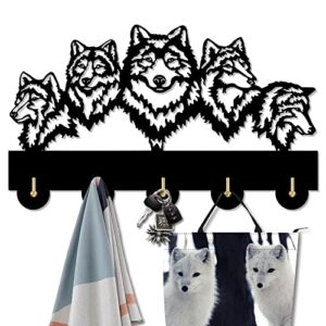 wildlife wolf decorative wall hanger wolf family clothes wall hooks coat rack keys holder organizer hook animal decorative wall hooks hanger handbag keyring holder (3)