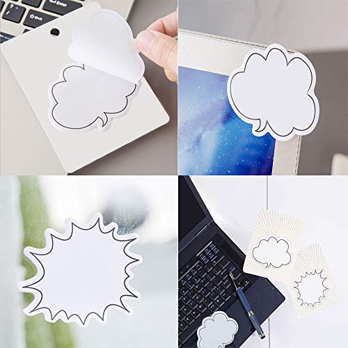 Pcxino 20Pads 600sheets Thought Cloud Sticky Notes,Talking Bubble Shape,Self-Stick Notes for Students,Home Office School …