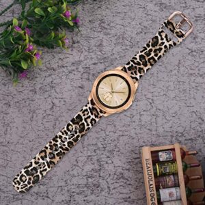 VIGOSS Strap Compatible with Galaxy Watch 5 40mm /44mm /Pro 45mm/ 4 bands /42mm bands/Active 2 40mm/44mm Band 20mm Soft Silicone Replacement for Samsung Galaxy Watch 42mm/Active/Active 2 40mm/44mm Leopard Print