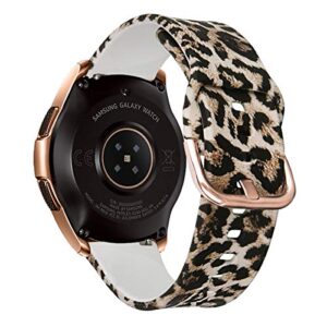 VIGOSS Strap Compatible with Galaxy Watch 5 40mm /44mm /Pro 45mm/ 4 bands /42mm bands/Active 2 40mm/44mm Band 20mm Soft Silicone Replacement for Samsung Galaxy Watch 42mm/Active/Active 2 40mm/44mm Leopard Print