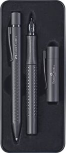 faber-castell grip edition fountain pen and ballpoint pen set - all black