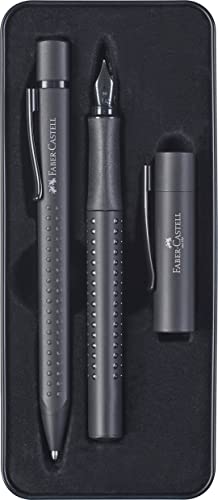 Faber-Castell Grip Edition Fountain Pen and Ballpoint Pen Set - All Black