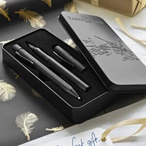 Faber-Castell Grip Edition Fountain Pen and Ballpoint Pen Set - All Black