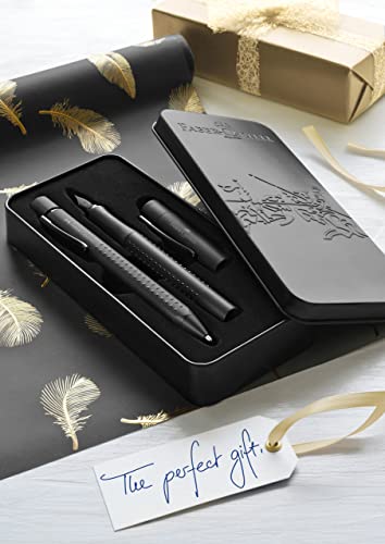 Faber-Castell Grip Edition Fountain Pen and Ballpoint Pen Set - All Black