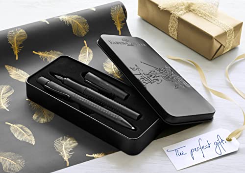 Faber-Castell Grip Edition Fountain Pen and Ballpoint Pen Set - All Black