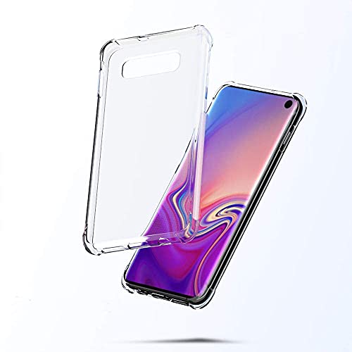 Galaxy S10 Case Ultra Crystal Clear Shockproof Bumper Protective Case for Samsung Galaxy S10 Transparent TPU Slim Fit Flexible Cell Phone Back Covers for Men Women Boys Girls Rubber Silicone Gel Soft