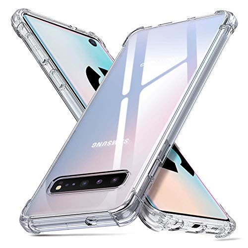 Galaxy S10 Case Ultra Crystal Clear Shockproof Bumper Protective Case for Samsung Galaxy S10 Transparent TPU Slim Fit Flexible Cell Phone Back Covers for Men Women Boys Girls Rubber Silicone Gel Soft