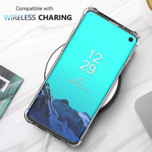 Galaxy S10 Case Ultra Crystal Clear Shockproof Bumper Protective Case for Samsung Galaxy S10 Transparent TPU Slim Fit Flexible Cell Phone Back Covers for Men Women Boys Girls Rubber Silicone Gel Soft