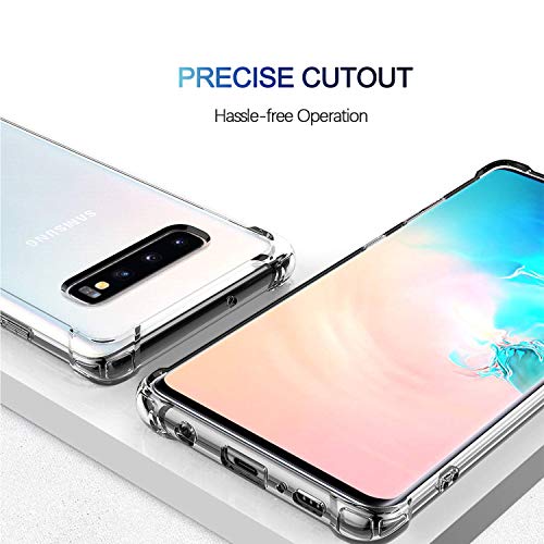 Galaxy S10 Case Ultra Crystal Clear Shockproof Bumper Protective Case for Samsung Galaxy S10 Transparent TPU Slim Fit Flexible Cell Phone Back Covers for Men Women Boys Girls Rubber Silicone Gel Soft