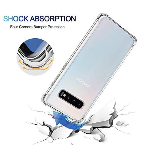 Galaxy S10 Case Ultra Crystal Clear Shockproof Bumper Protective Case for Samsung Galaxy S10 Transparent TPU Slim Fit Flexible Cell Phone Back Covers for Men Women Boys Girls Rubber Silicone Gel Soft