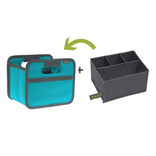 meori Mini Storage Box + Divider Insert Accessory, Collapsible Organizer Bin, Fabric Storage Cube, Reusable Gift Box