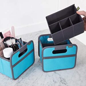 meori Mini Storage Box + Divider Insert Accessory, Collapsible Organizer Bin, Fabric Storage Cube, Reusable Gift Box