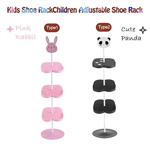 4 Tier Cute Shoe Rack for Kid's Shoes, 26.4inch, Baby Shoe Rack, Save Home Space, Storage Organizer Boys Girls, Cute Shapes of Rabbit/Panda, Solid and Durable(Rabbit)