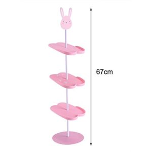 4 Tier Cute Shoe Rack for Kid's Shoes, 26.4inch, Baby Shoe Rack, Save Home Space, Storage Organizer Boys Girls, Cute Shapes of Rabbit/Panda, Solid and Durable(Rabbit)