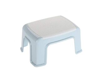 plastic stools step stool pp plastic seat stools for home, office, living room multifunctional step stool with anti-slip pad strong bearing for adults, light blue