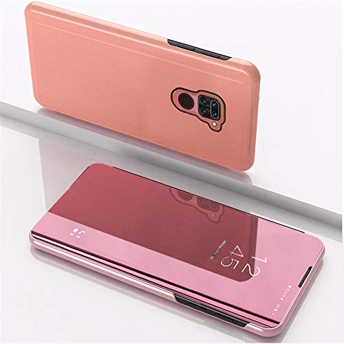 EMAXELERR Xiaomi Redmi Note 8 Case Cover Stylish Mirror Plating Flip Full Body Protective Reflection Ultra Thin Hard Anti-Scratch Shockproof Frame for Xiaomi Redmi Note 8 Mirror:Rose Glod