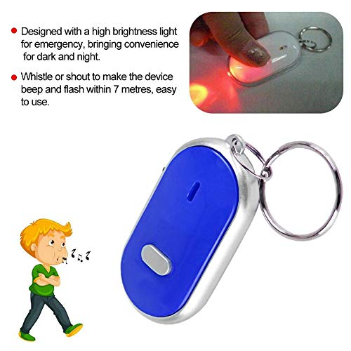 Key Finder, Voice Control Anti-Lost Device, Key Finder with Whistle, Pet Keychain Locator, Key, Suitcase (Blue)