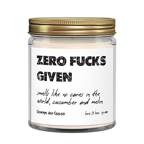 Funny Candle Zero Fucks Cucumber Melon Jar 9 oz Candle