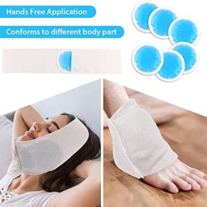 NEWGO Small Ice Packs for Injuries Reusable, 6 Pack Gel Cold Packs Round Hot Cold Compress with Cloth Backing & Sleeve for Pain Relief, Wisdom Teeth, Breastfeeding, Tired Eyes, Face, Headaches