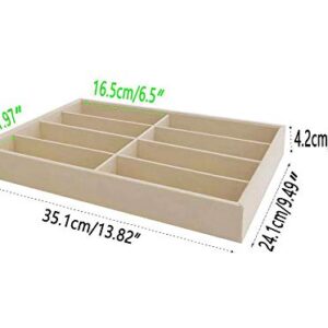 Large Beige Premium Quality Velvet Glasses Box Tray Stackable Practical Trade Show Home Use Jewelry Display Organizer