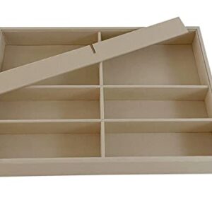 Large Beige Premium Quality Velvet Glasses Box Tray Stackable Practical Trade Show Home Use Jewelry Display Organizer