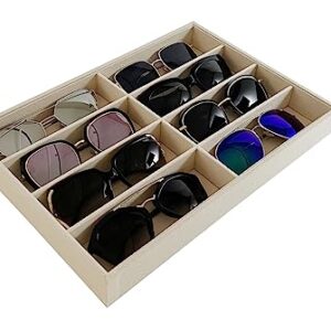 Large Beige Premium Quality Velvet Glasses Box Tray Stackable Practical Trade Show Home Use Jewelry Display Organizer