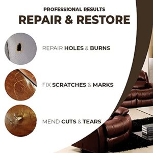 FORTIVO Leather and Vinyl Repair Kit, Vinyl Repair Kit for Furniture, Leather Repair Kit for Furniture, Leather Scratch Repair, Leather Couch Repair, Leather Furniture Repair Kit, Brown Leather Dye