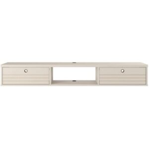 manhattan comfort liberty modern home office three shelves wall mounted desk, 62.99", off white