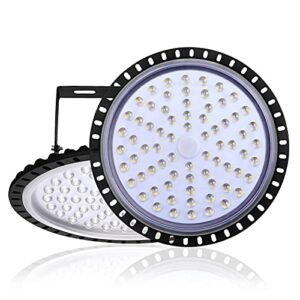 300w ufo led high bay light lamp factory warehouse industrial lighting 39000 lumen 6000-6500k ip67 led commercial lights- warehouse led lights- bay led shop lights for garage factory workshop gym