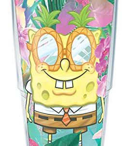 Tervis Made in USA Double Walled Nickelodeon - SpongeBob SquarePants Insulated Tumbler Cup Keeps Drinks Cold & Hot, 24oz, Tropical