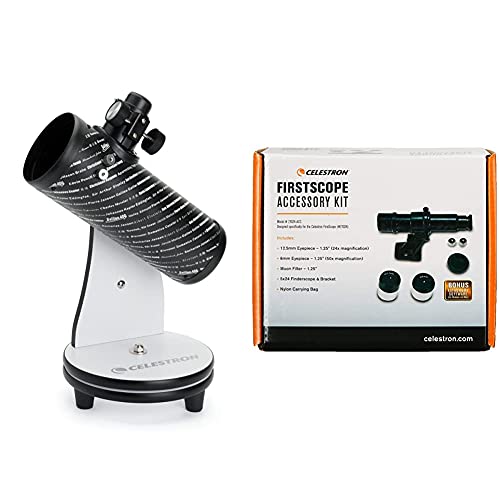 Celestron 21024 FirstScope Telescope & 21024-ACC FirstScope Accessory Kit (Black)