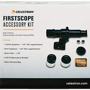 Celestron 21024 FirstScope Telescope & 21024-ACC FirstScope Accessory Kit (Black)