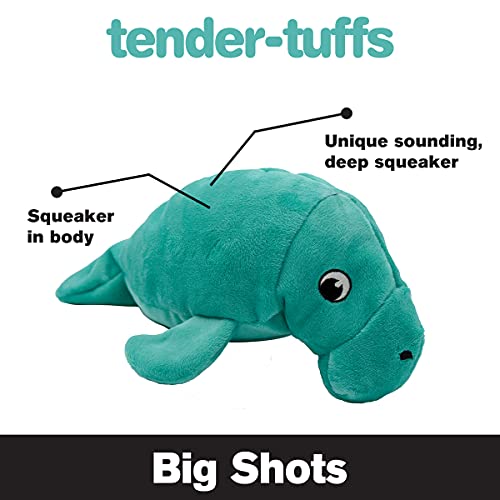 SmartPetLove Snuggle Puppy Tender-Tuffs - Large Marine Stuffed Plush Manatee Toy - with Puncture Resistant Squeaker, Great for Big Dogs