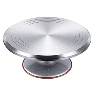 kootek aluminium alloy revolving cake stand 12 inch rotating cake turntable for cake, cupcake decorating supplies