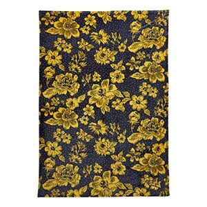 vera bradley women's collegiate plush xl throw blanket (multiple teams available), west virginia university navy/gold rain garden, one size