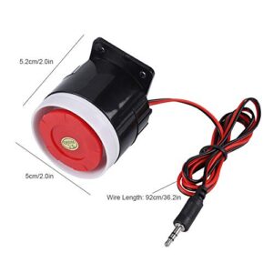 120dB DC 12V Mini Red Wired Loud Alarm Horn Safety Warning/Burglar Horn for Home Security Monitoring System Indoor and Outdoor Safety