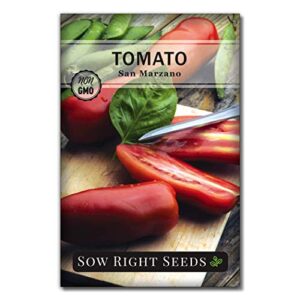 sow right seeds - san marzano tomato seed for planting - non-gmo heirloom packet with instructions to plant a home vegetable garden - great gardening gift (1)