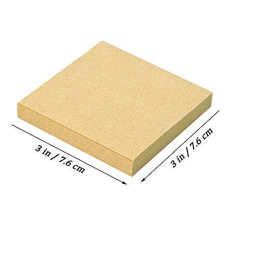 Sticky Notes 3"×3" 2 Colors, 12 Pads Self-Stick Notes, 100 Sheets/Pad, Post Notes for Study, Works, Daily Life (White & Brown)