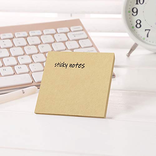 Sticky Notes 3"×3" 2 Colors, 12 Pads Self-Stick Notes, 100 Sheets/Pad, Post Notes for Study, Works, Daily Life (White & Brown)