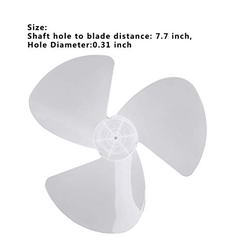 YiZYiF 16 Inch 3 Leaves Plastic Fan Blade Universal Household Standing Pedestal Fan Table Fanner Replacement Part White without Fan Nut