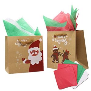 Lulu Home 180 Sheets Christmas Tissue Paper, Assorted Colors(White, Green, Red) Premium Quality Tissue Gift Wrapping Paper Crafts