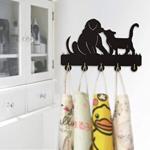 Dog and Cat Design Key Hook Wall Hanger Heavy Duty Clothes Handbag Coat Dog Leash Holder Key Holder Rack for Animals Owner