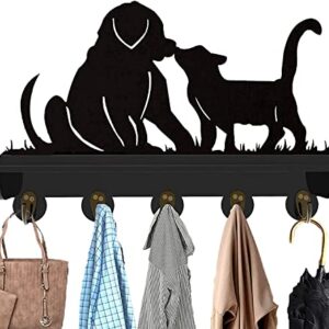 Dog and Cat Design Key Hook Wall Hanger Heavy Duty Clothes Handbag Coat Dog Leash Holder Key Holder Rack for Animals Owner