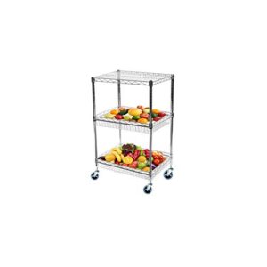 omega 18" deep x 24" wide x 20" high 2 tier chrome mobile basket unit