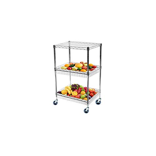 Omega 18" Deep x 24" Wide x 20" High 2 Tier Chrome Mobile Basket Unit