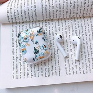 AirPods Case- Airpods Case Cover for Apple Airpods 2/1 Ownest Compatible with AirPods Case with Girls Cute Clear Smooth PC Shockproof No Dust Cover Case (Blue Flowers-3)