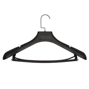 Plastic Extra Wide Suit Hangers, Pack of 15, Width: 17.7",Notched Shoulders & Swivel Hooks, Black